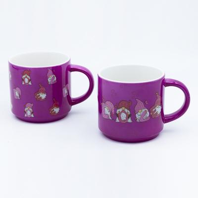 China Commemorative 300 Ml Valentine's Day Mug With Color Spraying And Decal Firing For Festival Celebration for sale