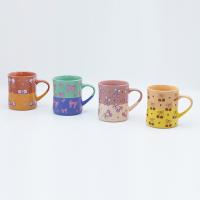 China 390 Ml Valentine's Day Two Color Glazed Coffee Mugs With Decal Fired For Souvenir Wholesale Shop for sale