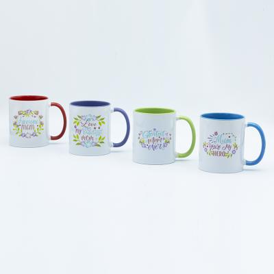 China 330ml Mother's Day Two Tone Mug With Decal Fired For Festival Celebration for sale