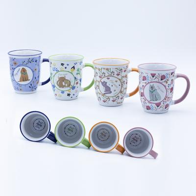 China 10.8cmH 340ml Custom Mug Mother's Day Dia 9.2*5.7cm Decal Fired And Color Glazed for sale