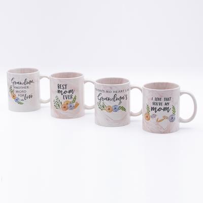 China 11oz Mother's Day Coffee Mug With Marble Glaze Commemorative Dia 8*8cm 9.5cm for sale
