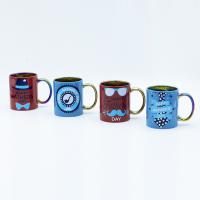 China 330 Ml Father's Day Mugs With Electroplating、decal Fired And Golden Or Rainbow Color Commemorative for sale