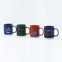 China Festival Celebration Father's Day Black Dotted Matte Glaze Mug With Glitter Decal Dia 8.8*8.8cm 11cm H 400ml for sale