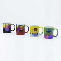 China Partial  Electroplating Before Glitter Decal Fired Father's Day Mug Dia 8.8*8.8cm 11cmH 430ml for sale