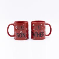 China 8*8 Cm 9.5 Cm H 330 Ml Father's Day Mugs With Silver Glitter Pet Paws And Decal Fired For Gift Shop. for sale