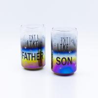 China Father's Day Cups Dia 6*5cm 11.8cmH 310ml With Gradient Electroplating And Glitter Pet Paws for sale