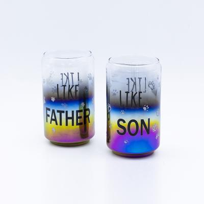 China Father's Day Cups Dia 6*5cm 11.8cmH 310ml With Gradient Electroplating And Glitter Pet Paws for sale
