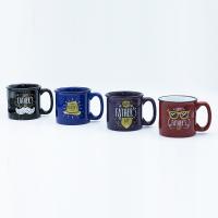 China 380 Ml Father's Day Funny Mugs With Rain Drop Glaze And Decal Fired Ceramic Coffee Mugs for sale