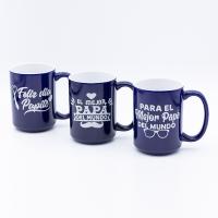 China 410ml  Ceramic Fathers Day Mugs Dia 8.5*6.8cm With Glitter Decal Fired for sale