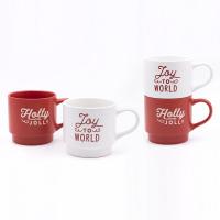 China Ceramic Christmas Coffee Mug 400ml With Star Glaze And Decal Fired For Festival Gift Giving for sale