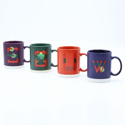 China 400 Ml 11 Cm H  Personalised Christmas Mugs With Decal Fired For Festival Celebration Type Customers for sale