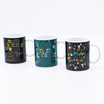 China 330ml Christmas Mug With Decal Fired And Two Tone Ceramic Design For Holiday Celebrations for sale