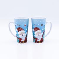 China Ceramic Christmas Coffee Mug With Decal Fired And 450ml Capacity For Holiday And Festive Occasions for sale