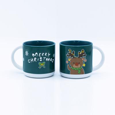 China Ceramic Christmas Coffee Mug With Decal Fired Design And 410ml Capacity For Festive Drinks for sale