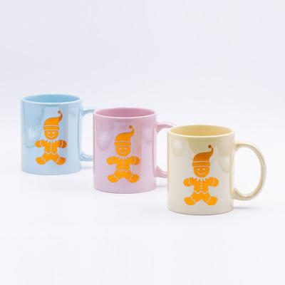 China 330ml Personalized Christmas Coffee Mug With Electroplated And Laser Decal Fired For Gift Shops for sale