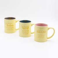 China Two Tone Color Glaze Ceramic Happy Teacher's Day Mug 580ml For Festival Celebration Company for sale
