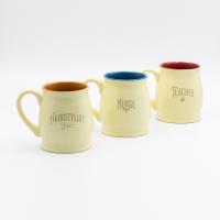 China Decal Fired Teacher's Day Mugs Two Tone Color Glaze Ceramic Dia 8.3*9.3cm 10.8cm for sale