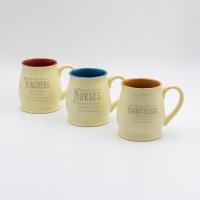 China Two Color Glaze Ceramic Coffee Mug With Decal Fired For Teacher Appreciation Day 460 Ml for sale