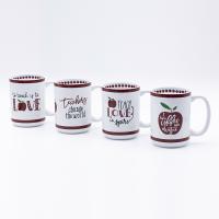 China Gift Stores Teacher's Day Single Color Mugs With Inside And Outside Decal Fired Memorable for sale