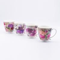 China 450ml Two Tone Spring Coffee Mug Decal Fired Unique Design Dia10.3*10.3cm 7cm H for sale