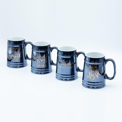 China Souvenir Two Tone Mug Electroplated And Decal Fired Finish 680ml Capacity Suitable For Gift Stores for sale