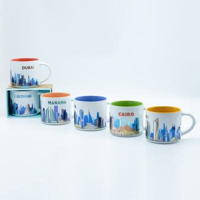 China Souvenir  Two Tone Mug Laser Decal Design 410ml Capacity Perfect For Souvenir Shop Collections And Unique Gift Ideas for sale