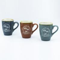 China Two Tone Sandblasted Souvenir Coffee Mug  410ml Capacity Perfect For Souvenir Shops And Collections for sale