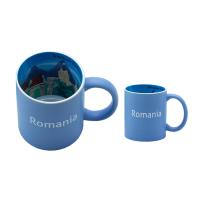 China 330ml Capacity Souvenir Coffee Mug With Decal Fired Design 8cm Diameter 9.5cm Height for sale