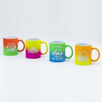 China Color Spraying Souvenir Soffee Mug 330ml Laser Engraving And Decal Fired Commemorative for sale