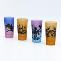 China Sparkle Powder And Decal Fired Souvenir Cup With Two Color Spraying 60ml For Gift Shoppers for sale