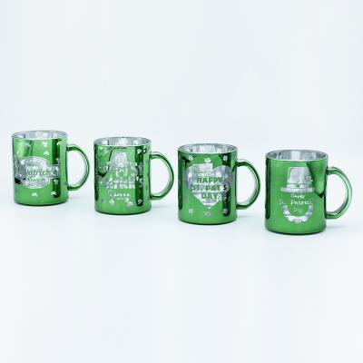 China Laser Engraving And Electroplating Dia 8*8 Cm 9.5 Cm H 330 Ml St Patrick's Day Cup 330 Ml For Tourist Attractions for sale