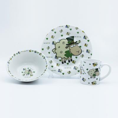 China Ceramic Irish Dinnerware Sets Mug Plate And Bowl With Decal Fired for sale