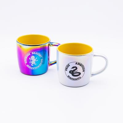 China Branded Coffee Mugs With 370ml Capacity Electroplated And Decal Fired Design 9cm Diameter And 8.8cm Height for sale