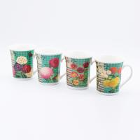 China 410ml Summer Coffee Mug With Decal Fired Dia 9.6*5.3cm 10.8cmh Design For Collectible Items Customer for sale