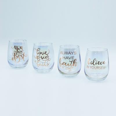 China Souvenir cup 430 ml featuring iridescent electroplating and rose gold foil decal perfect for souvenir stores and gift shops for sale