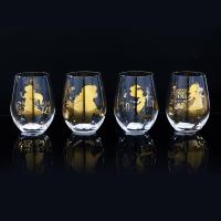 China 570ml Branded Glass Cup With Gold Foil Dia 7*5cm 12cm For Souvenir Wholesale Shop for sale