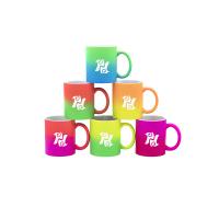 China 330ml Branded Coffee Mugs With Two Colors Spraying And Laser Engraving Customizable For Customized Gift Shop for sale
