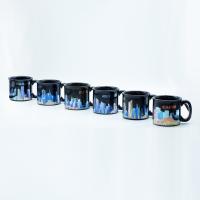 China 400ml Custom Ceramic Mugs With Laser Decal Fired And Rain Glaze Commemorative Significance for sale