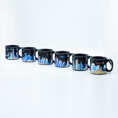 China 400ml Custom Ceramic Mugs With Laser Decal Fired And Rain Glaze Commemorative Significance for sale