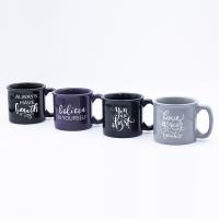 China Dia 9.8*8.8cm 8.7cmH 300ml Souvenir coffee mug with rain drop glaze and sandblasting unique for gift stores for sale