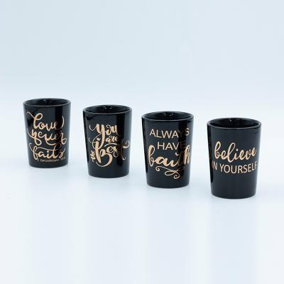 China Dia 6.2*5.1cm 8.1cmH 120ml Souvenir coffee mug with laser decal unique design for home goods store for sale