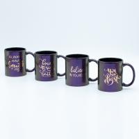 China 420ml Souvenir coffee mug with laser decal Dia 8.8*8.8cm 10.8cmH unique design for home goods store for sale