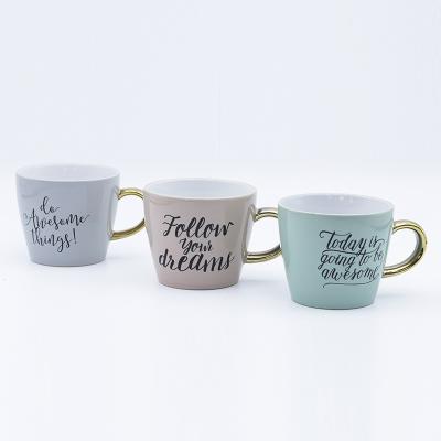 China 470ml Unique design souvenir two-tone mug with electroplated and decal fired for collectible items customer for sale