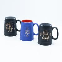 China Unique design souvenir two-tone mug with laser decal Dia 8.5*10.4cm 13.4cmH 680ml for gift stores for sale