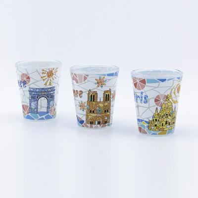 China Dia 5*3.5cm 6cmH 45ml souvenir cup with decal fired commemorative significance for souvenir shop for sale