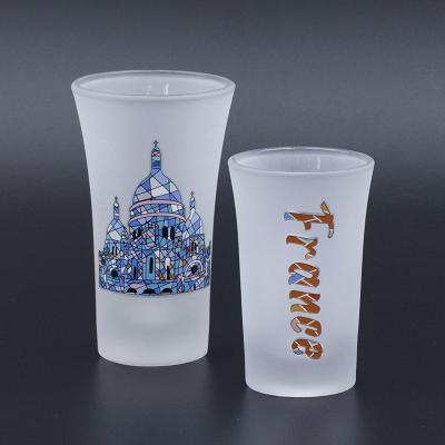 China 65ml Souvenir acid-etched cup with  decal fired commemorative for cultural and tourism creative store for sale