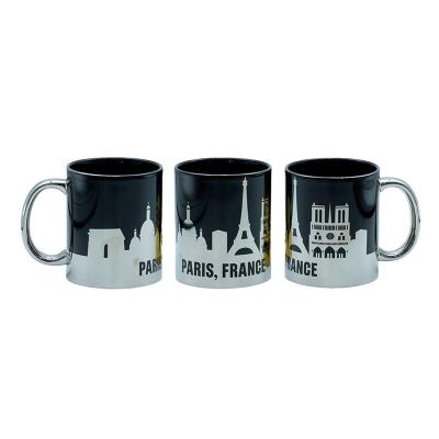 China 330ml Souvenir coffee mug with laser decal fired memorable for cultural and tourism creative store for sale