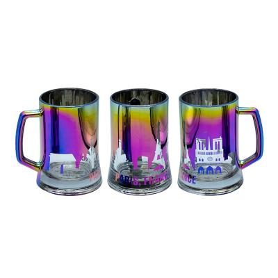 China Souvenir cup with electroplate and decal fired Dia 8.5*9.8cm 13.6cmH memorable for tourist attractions for sale