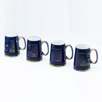 China 680ml Souvenir mug with decal fired and electroplated for cultural and tourism creative store for sale