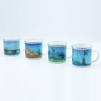 China Souvenir enamel mug with decal fired Dia 9.5*8.5cm 9.2cmH 520ml unique design for tourist attractions for sale